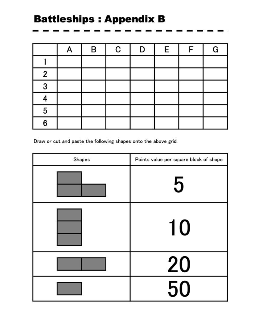 Battleships – ESL classroom games